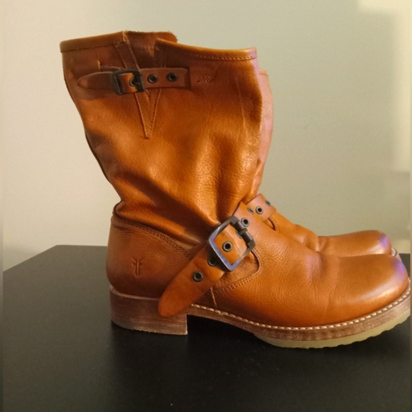 Frye | Shoes | Frye Veronica Short Black Leather Moto Boot | Poshmark